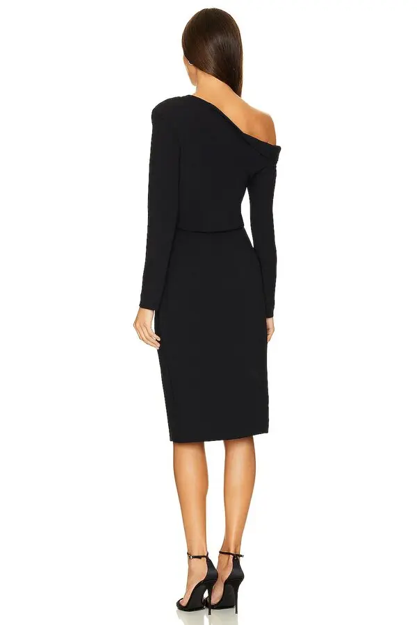 Theory Off-the-shoulder Midi Dress With Front Slit