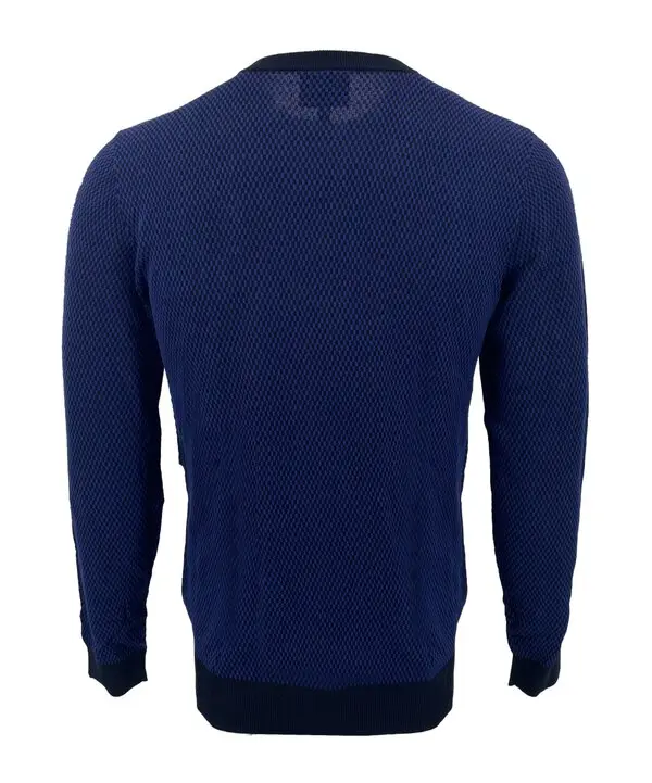 Emporio Armani Textured Round Neck Long Sleeve Sweater