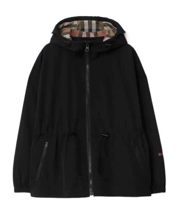Burberry Lightweight Zip-up Jacket With Drawstring Hood And Waist
