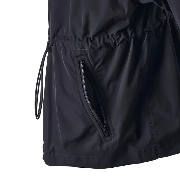 Burberry Lightweight Zip-up Jacket With Drawstring Hood And Waist - Black