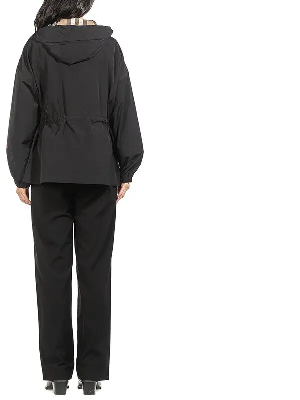 Burberry Lightweight Zip-up Jacket With Drawstring Hood And Waist - Black
