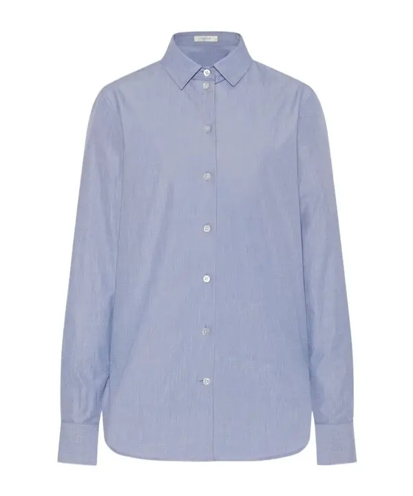 THE ROW Metis Curved Hem Shirt - Steel Blue