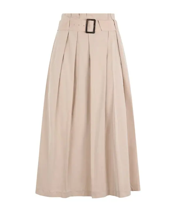 Peserico Pleated High-waist Maxi Skirt