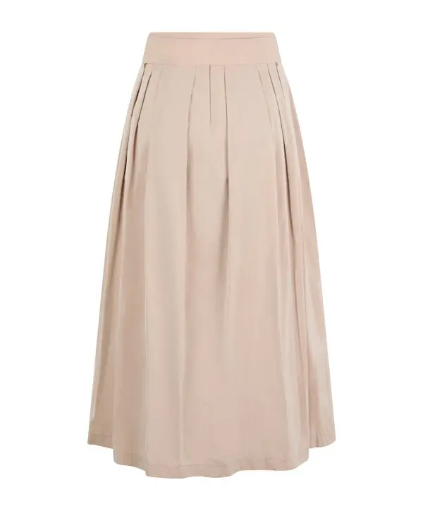Peserico Pleated High-waist Maxi Skirt