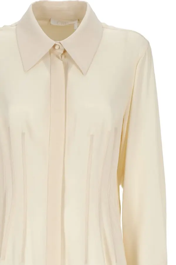Chloé Stitching Detailed Long-sleeved Shirt