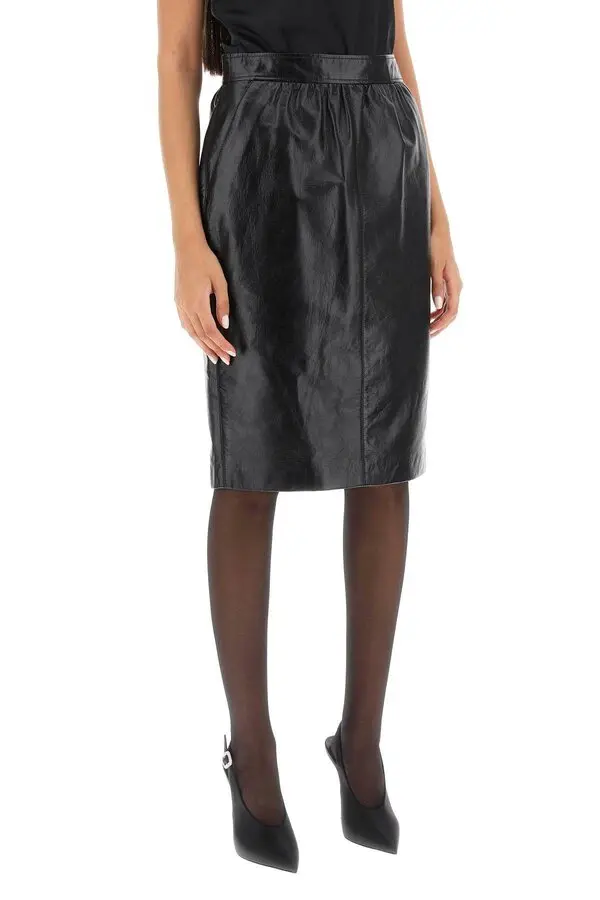 Saint Laurent High Waist Skirt With Button Detail