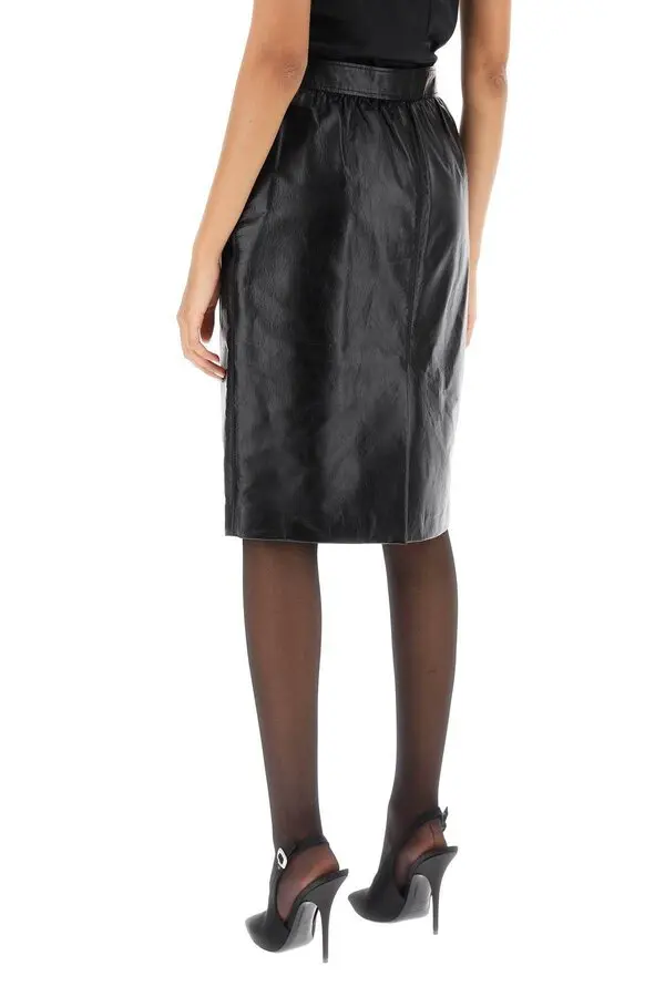 Saint Laurent High Waist Skirt With Button Detail