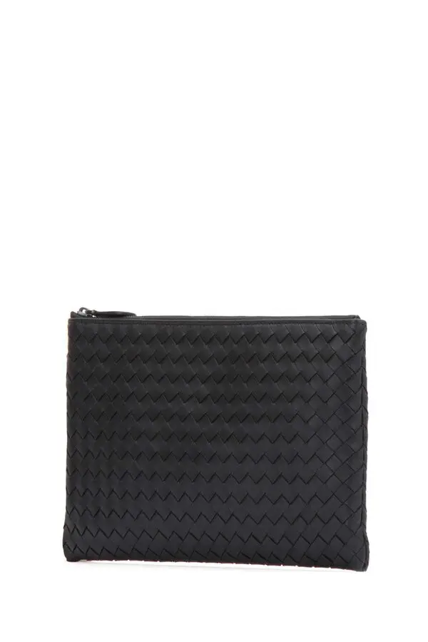Bottega Veneta Intrecciato Weave Zip Pouch - Black