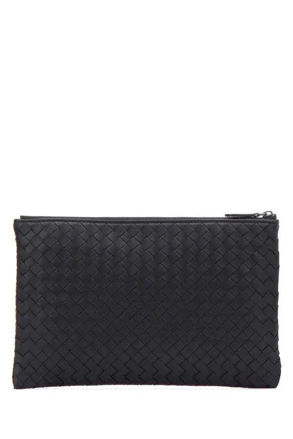 Bottega Veneta Intrecciato Weave Zip Pouch - Black