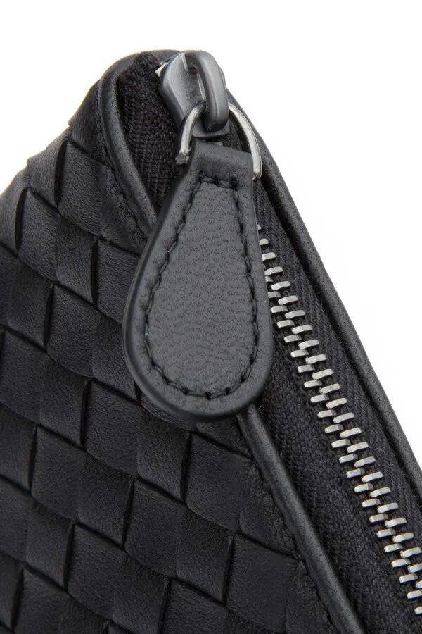 Bottega Veneta Intrecciato Weave Zip Pouch - Black