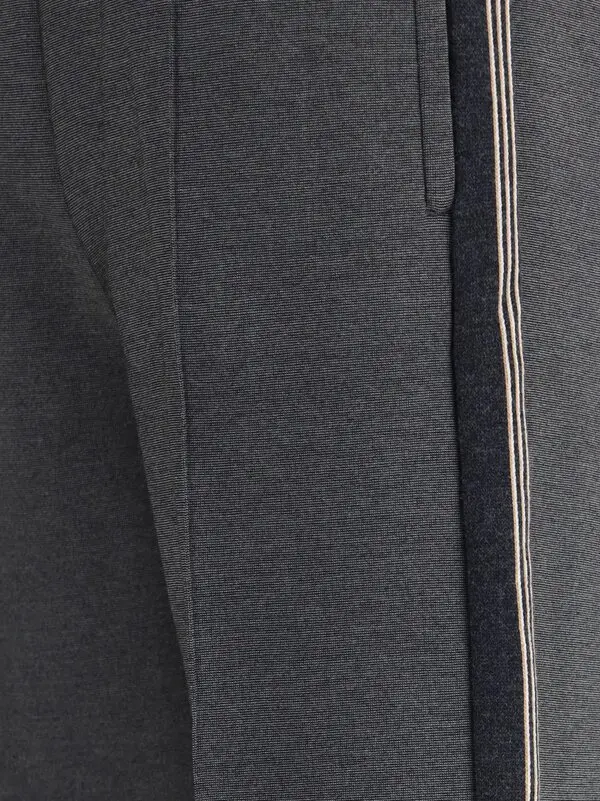 Miu Miu Straight Leg Knit Pants With Embroidered Logo
