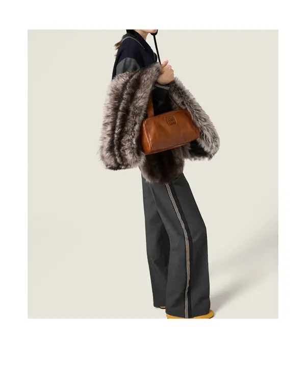 Miu Miu Straight Leg Knit Pants With Embroidered Logo