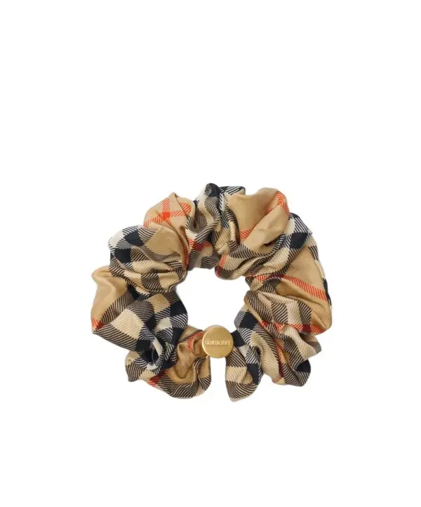 Burberry Check Elasticated Scrunchie - Sand Beige