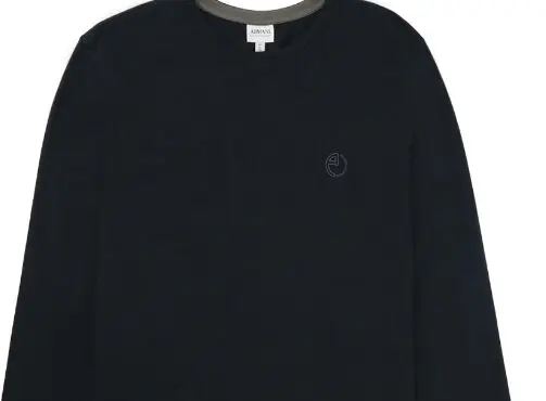 Emporio Armani Dark Gray Logo Long-sleeved T-shirt