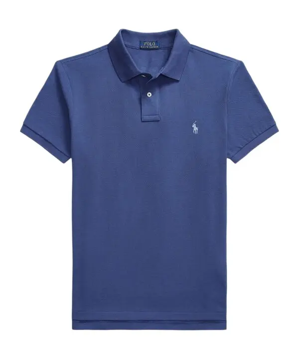 Polo Ralph Lauren Logo Embroidered Short-sleeved Polo Shirt - Blue