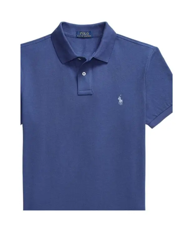 Polo Ralph Lauren Logo Embroidered Short-sleeved Polo Shirt - Blue