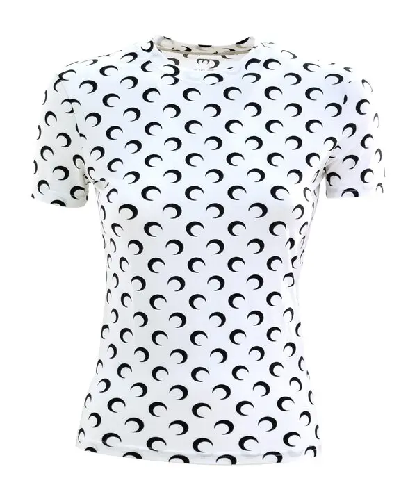 MARINE SERRE Crescent Print Crewneck T-shirt - White