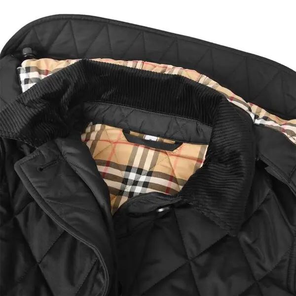 Burberry Quilted Cotton Coat With Classic Collar