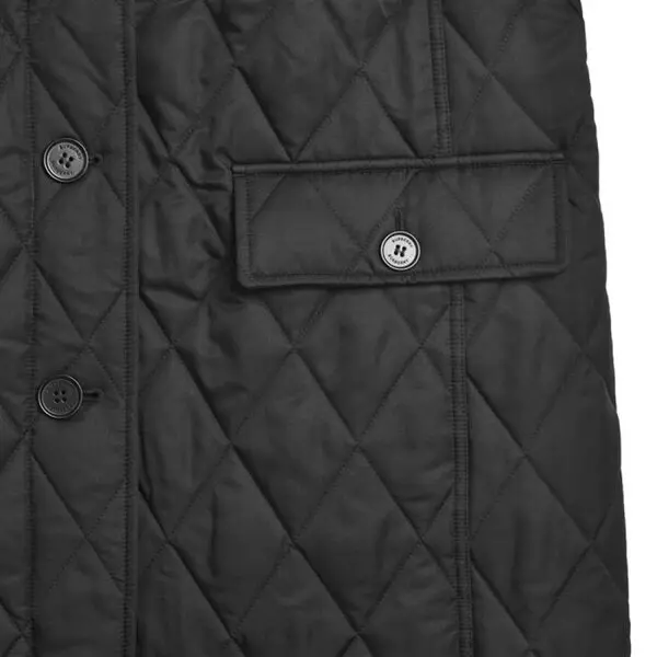 Burberry Quilted Cotton Coat With Classic Collar