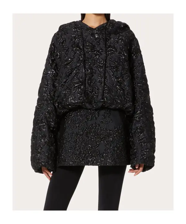 Valentino Garavani Floral Jacquard Hooded Jacket