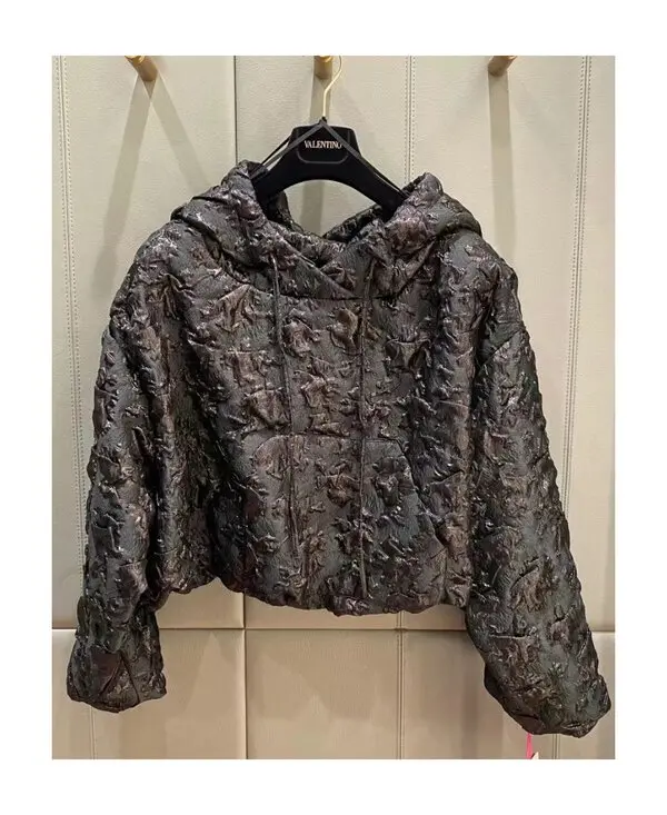 Valentino Garavani Floral Jacquard Hooded Jacket