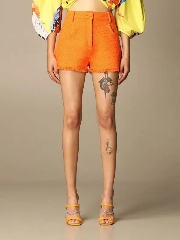 MSGM Tweed High-waisted Shorts
