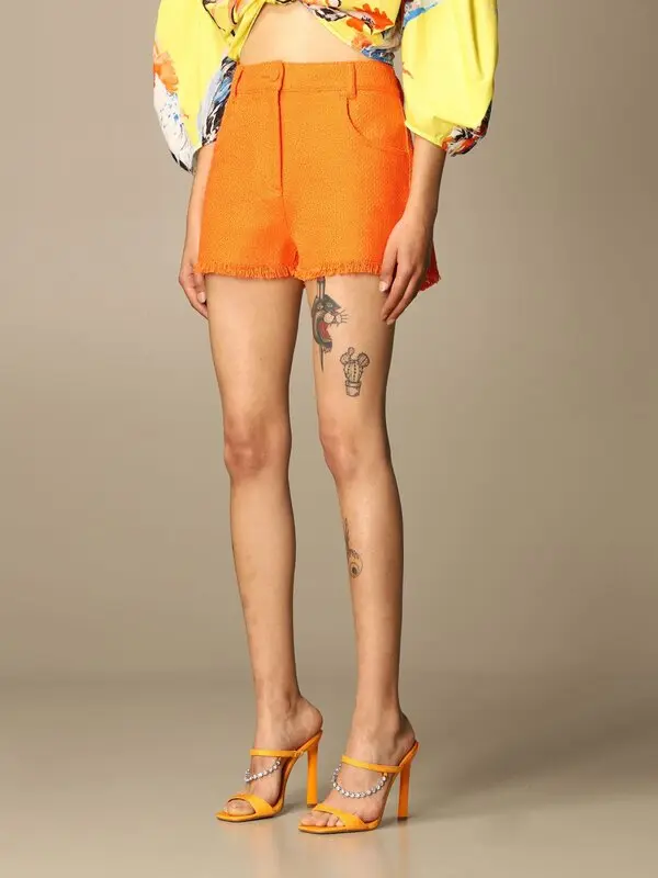 MSGM Tweed High-waisted Shorts
