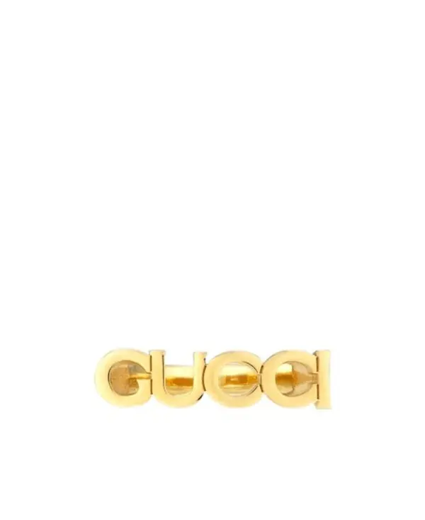 Gucci Logo Plaque Rings - Yellow