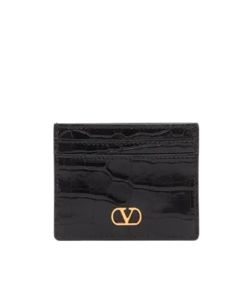 Valentino Garavani Vlogo Detailed Cardholder - Black