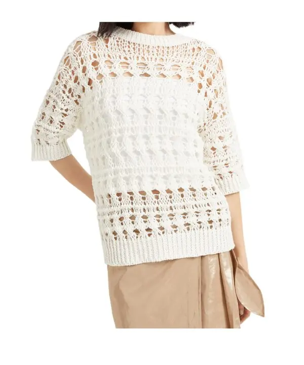 Brunello Cucinelli Textured Cropped Jumper