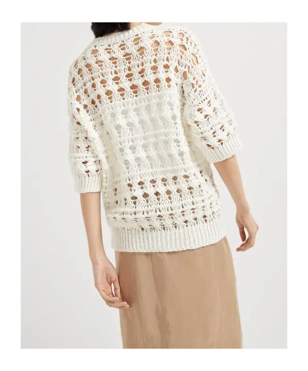 Brunello Cucinelli Textured Cropped Jumper