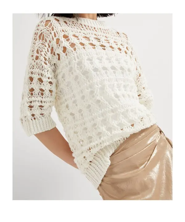 Brunello Cucinelli Textured Cropped Jumper