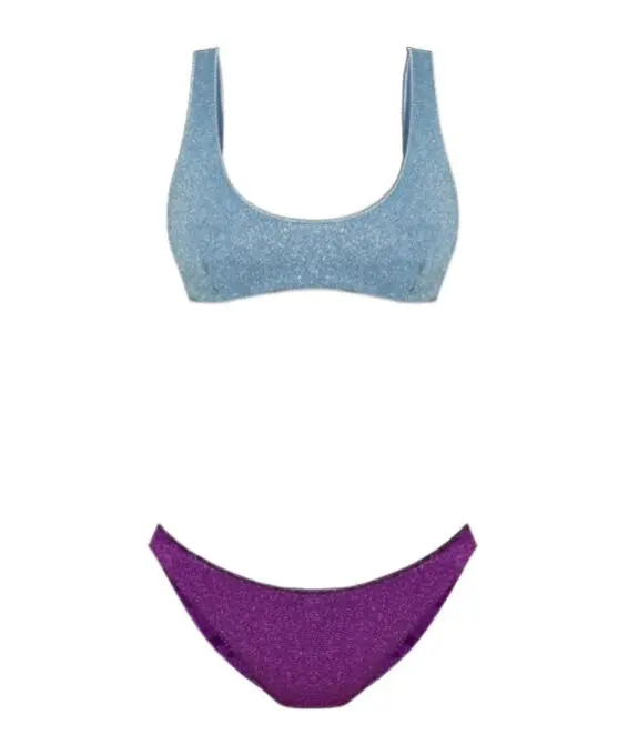 Oseree Glitter-detailing Two-piece Swimsuit - Blue