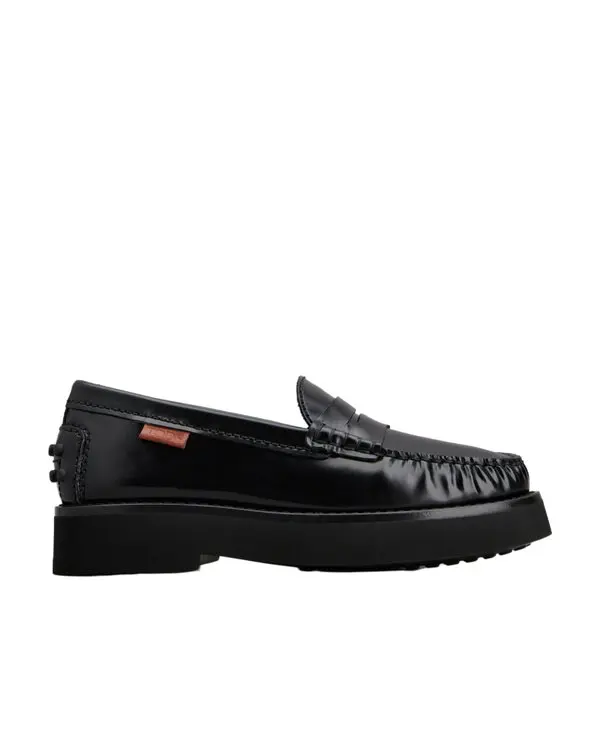 TOD'S Penny-slot Round Toe Loafers - Black