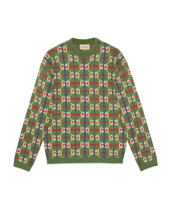 Gucci Monogrammed Crewneck Sweater - Green