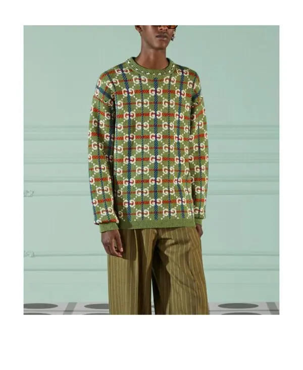 Gucci Monogrammed Crewneck Sweater - Green