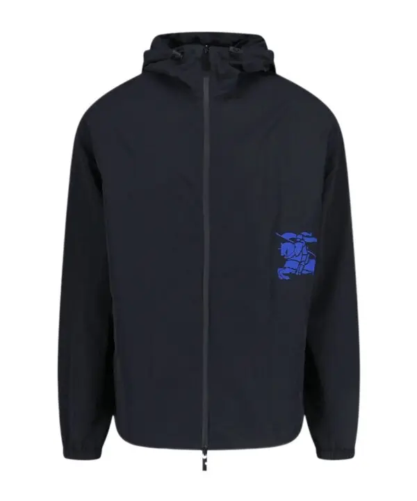 Burberry Logo Printed Zip-up Hoodie