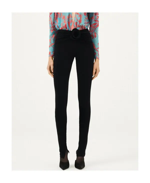 Magda Butrym Floral-appliqué Ruched Leggings