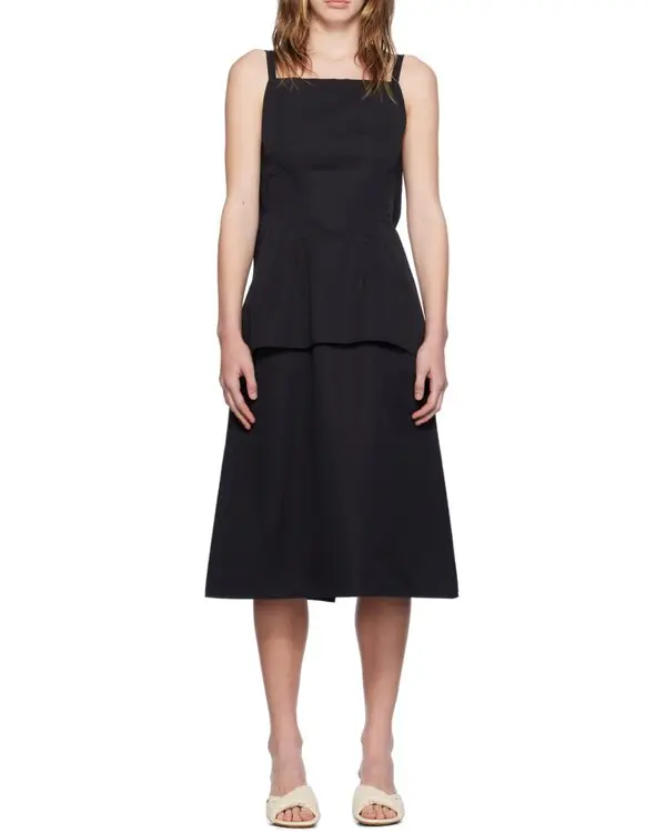 JIL SANDER Square Neck Sleeveless Dress - Black