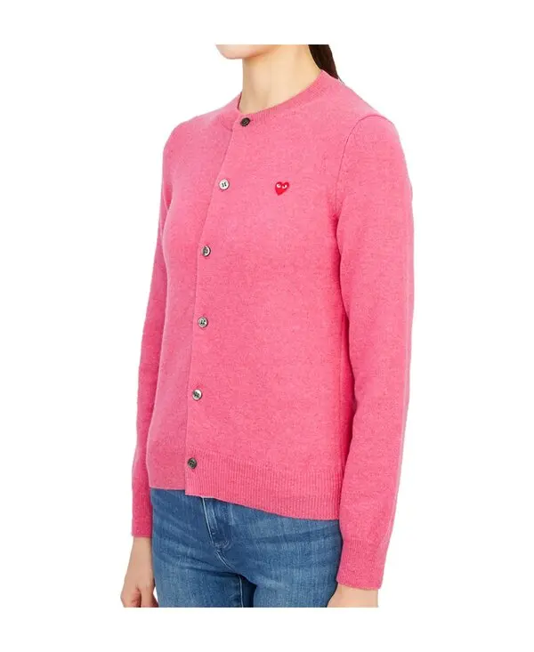 Play Comme Des Garcon Round Neck Knitted Cardigan