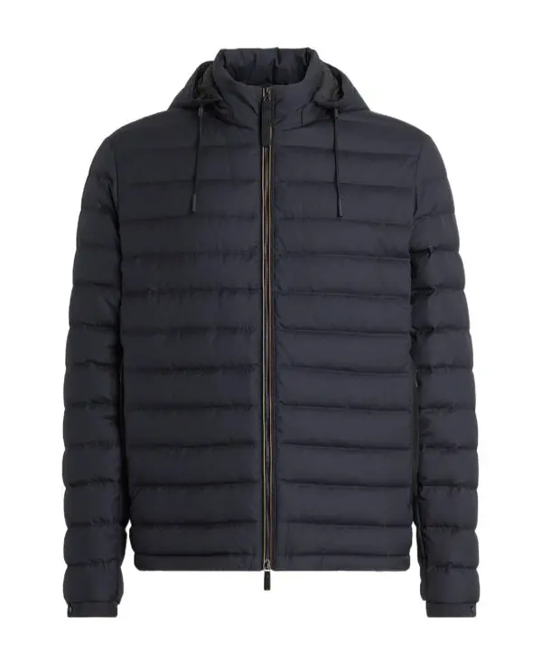 Zegna Hooded Padded Jacket - Navy Blue