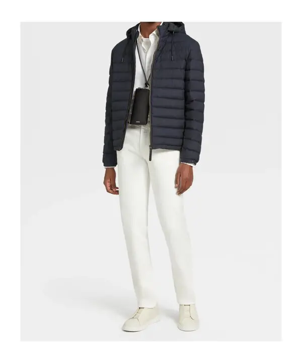 Zegna Hooded Padded Jacket - Navy Blue