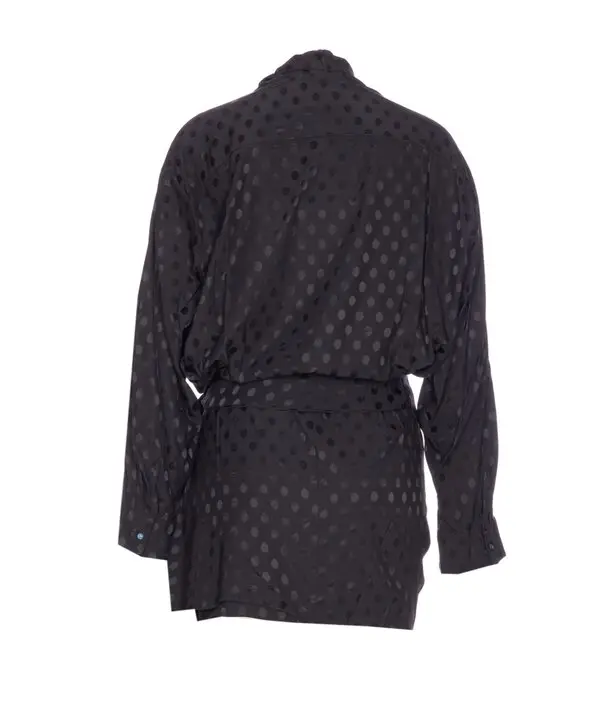 Isabel Marant Étoile Polka Dot Gathered Long Sleeve Dress