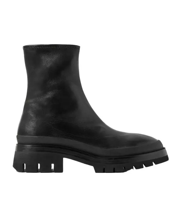 Khaite Fallon Side Zip Leather Boots