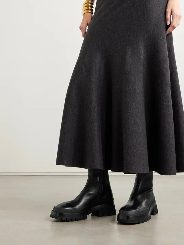 Khaite Fallon Side Zip Leather Boots