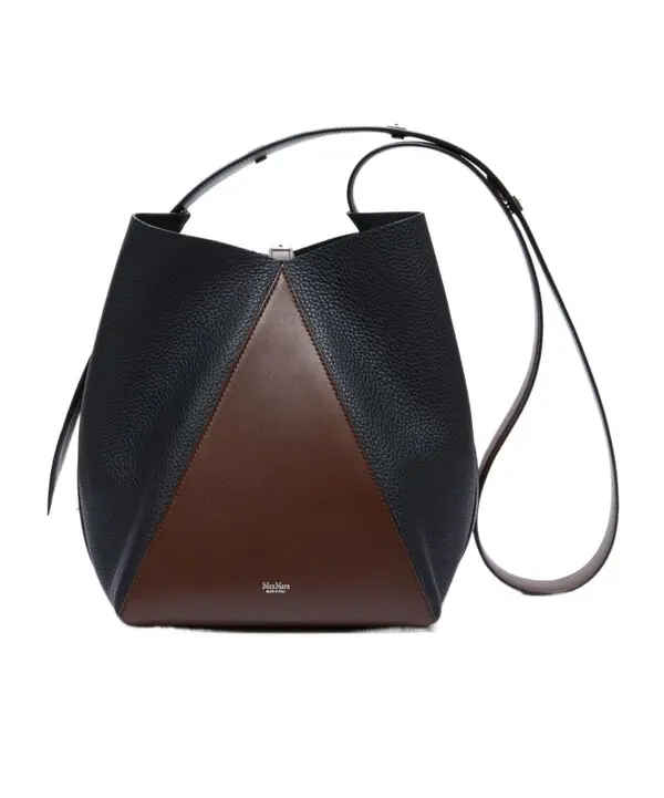 Max Mara Medium Two-tone Leather Bucket Bag - Hazelnut Brown
