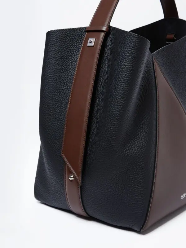 Max Mara Medium Two-tone Leather Bucket Bag - Hazelnut Brown