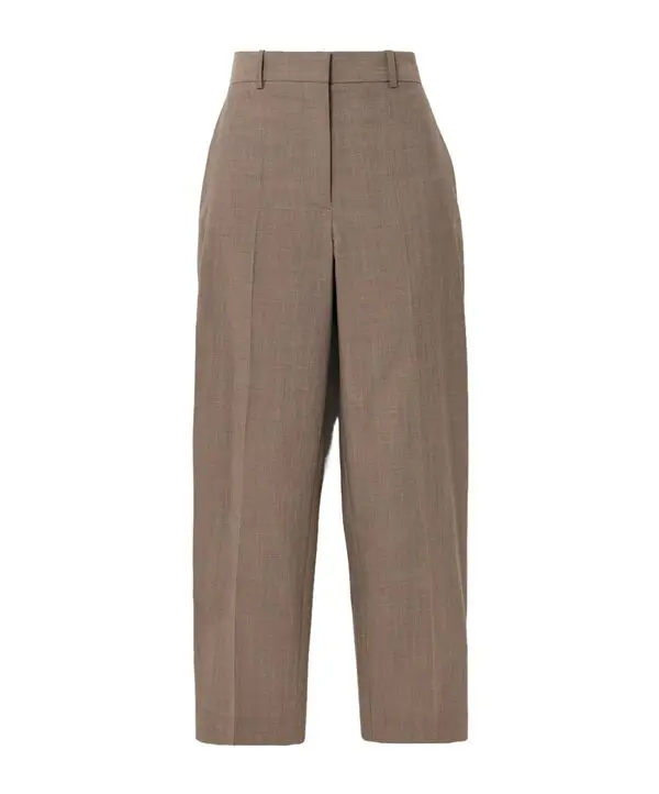 JOSEPH Wool Straight-leg Pants - Brown