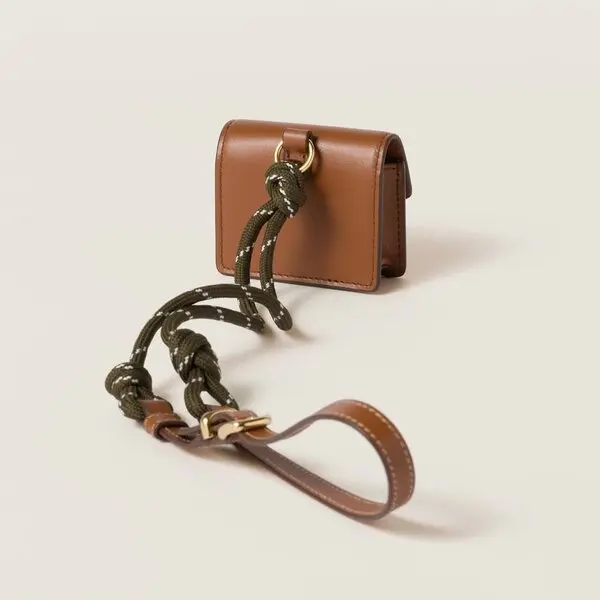 Miu Miu Leather Charm With Adjustable Cord