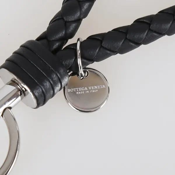 Bottega Veneta Woven Charm Keychain - Black